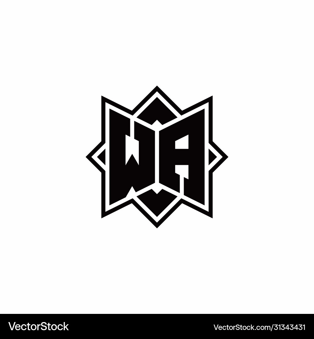Wa monogram logo with square rotate style outline Vector Image