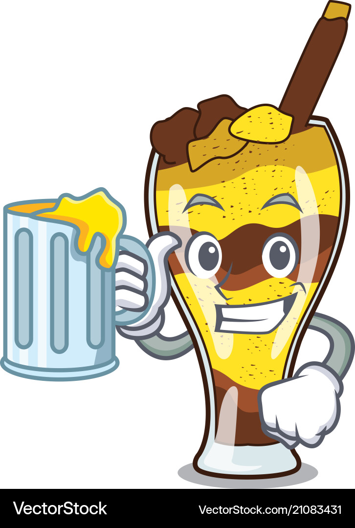 With juice mangonada fruit mascot cartoon Vector Image