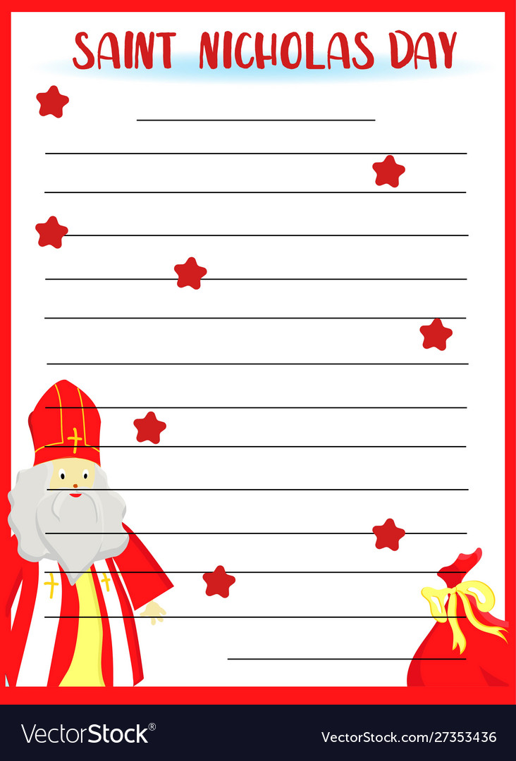 A form or template for letter st nicholas Vector Image