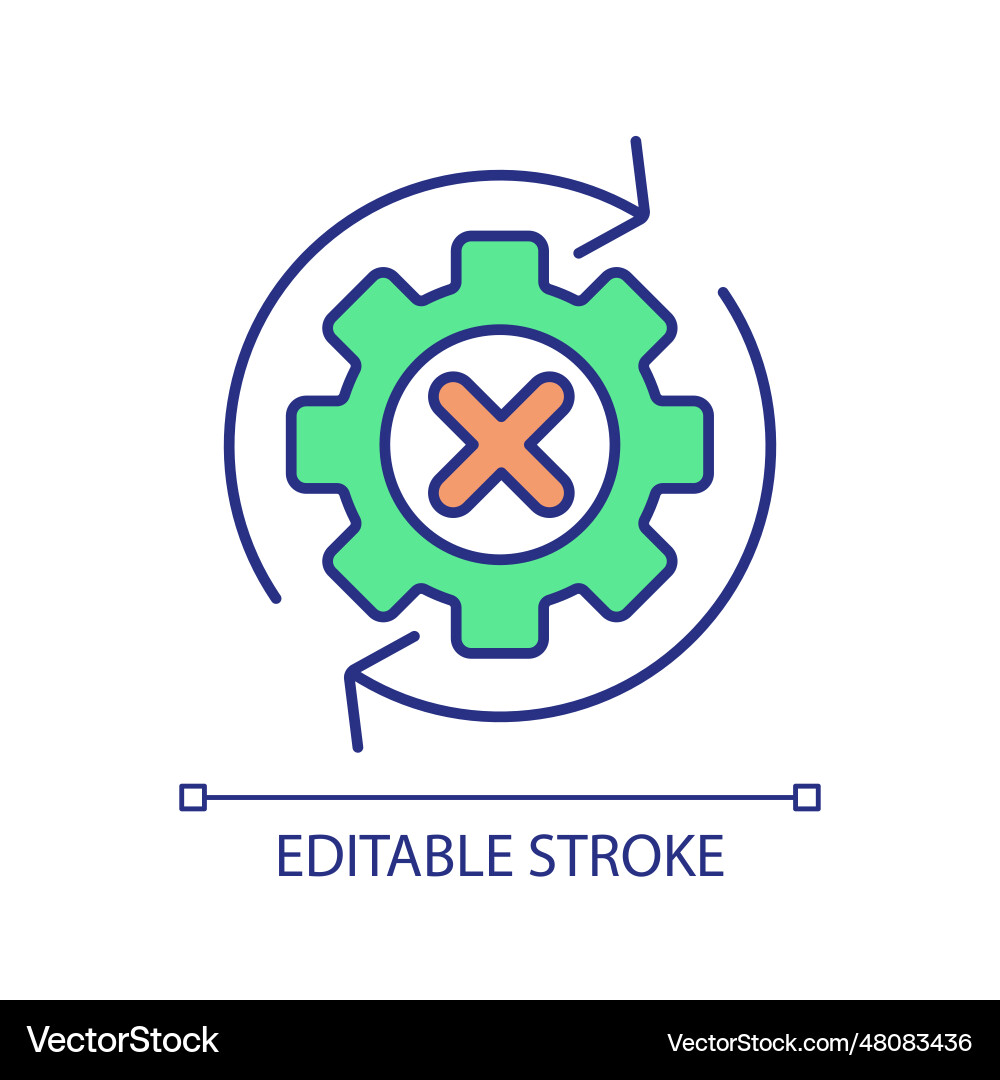 Automation mistake rgb color icon Royalty Free Vector Image