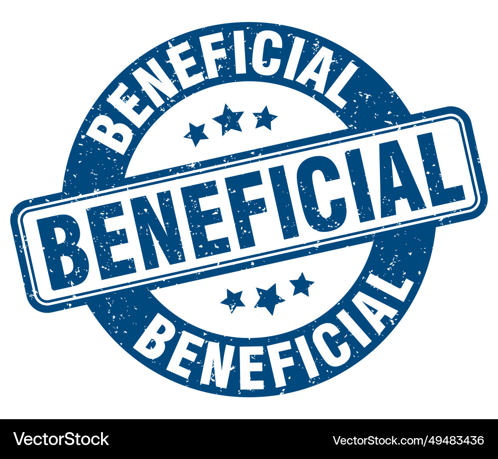 Beneficial stamp label round grunge Royalty Free Vector