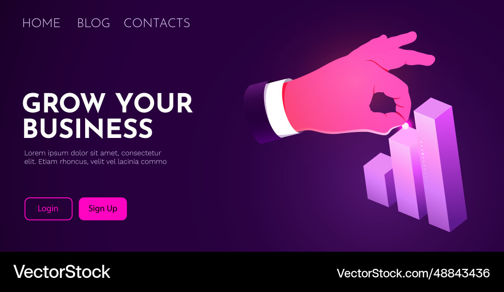 Businessman hand raises a financial chart Vector Image