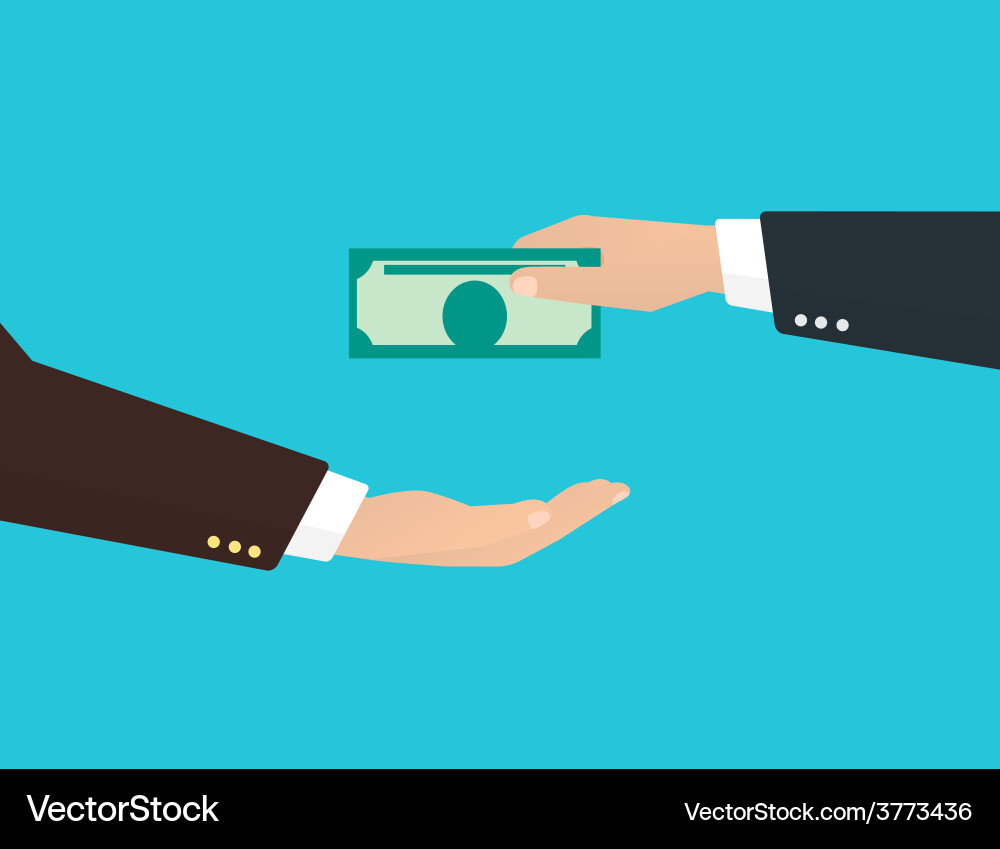 Businessman takes money from another Royalty Free Vector