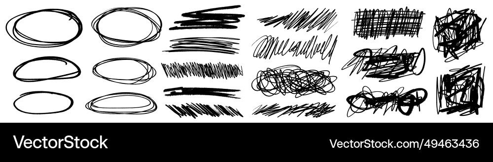 Charcoal marker grunge rough underline hand drawn Vector Image