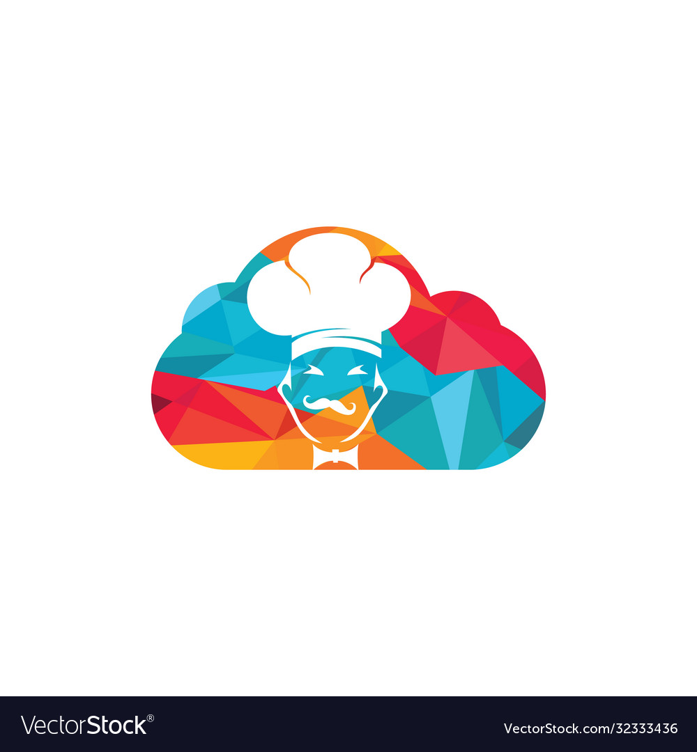 Chef cloud logo design template Royalty Free Vector Image