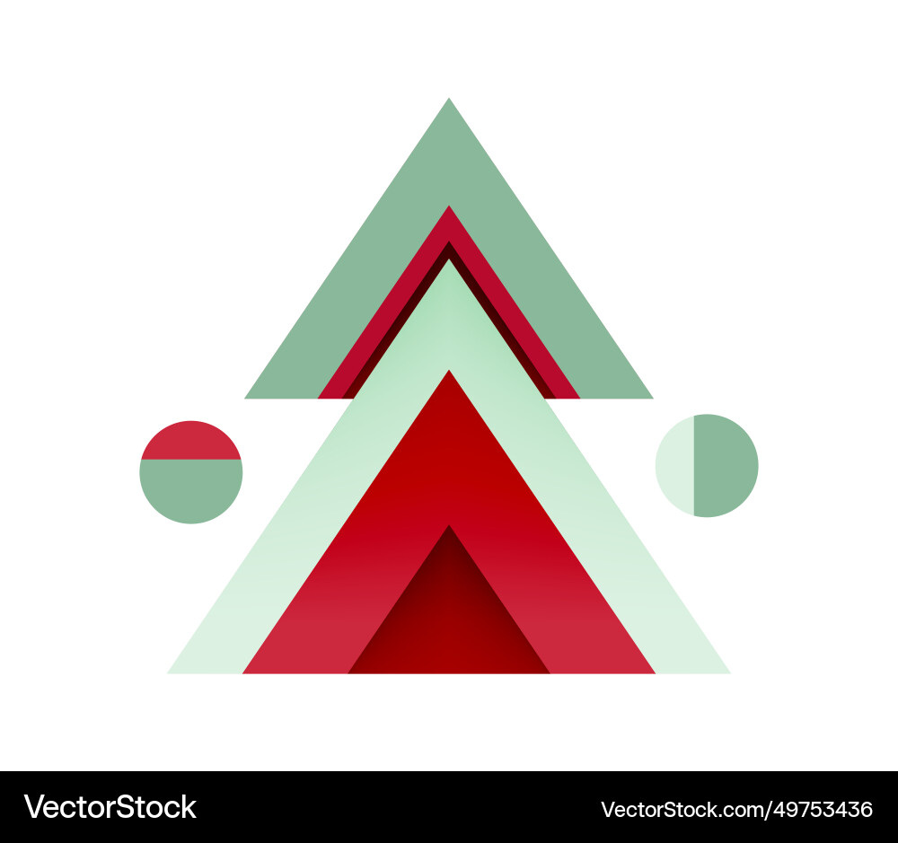 Christmas tree abstract geometric triangles new Vector Image