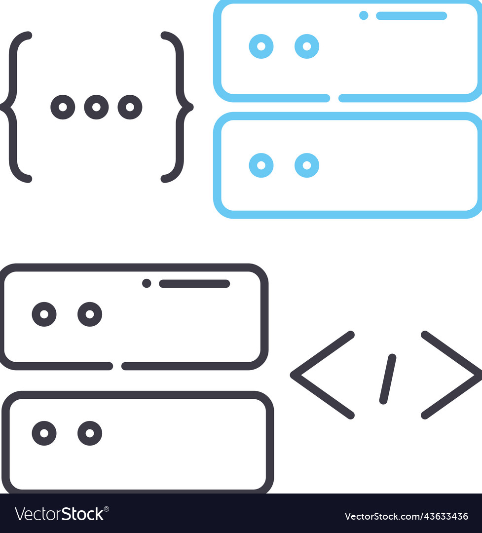 Database architecture line icon outline symbol Vector Image