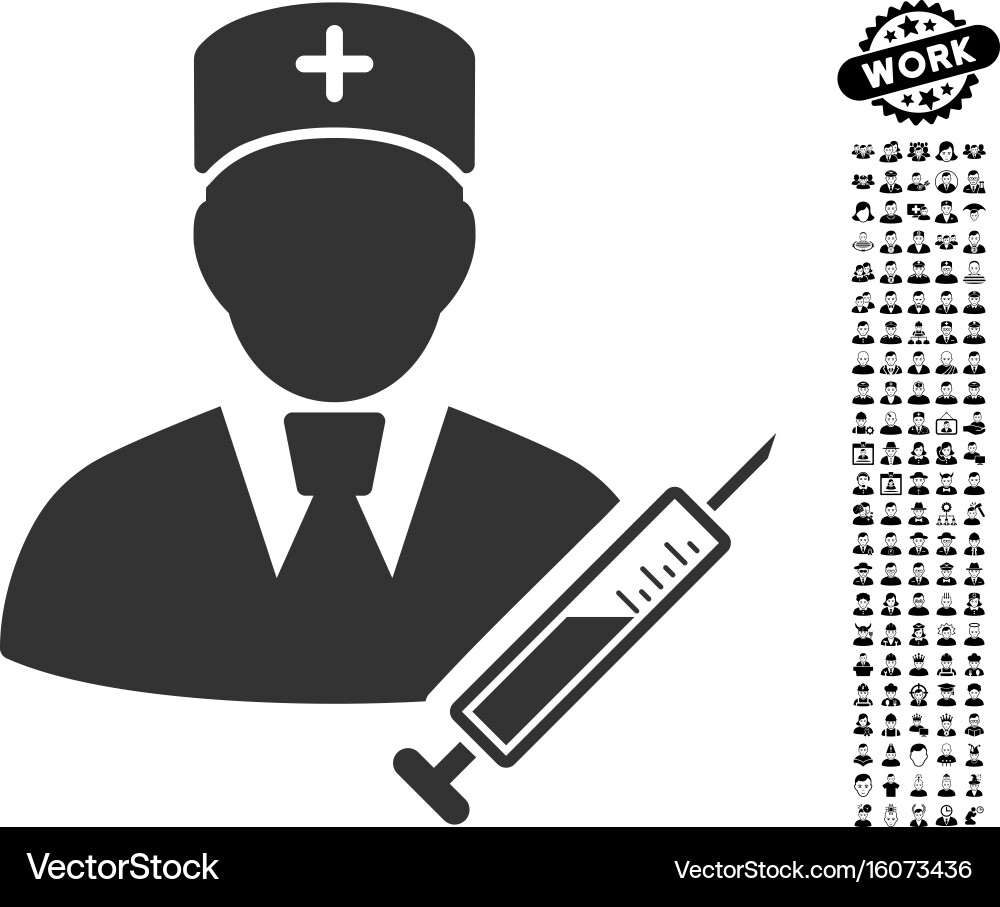 Doctor icon with professional bonus Royalty Free Vector