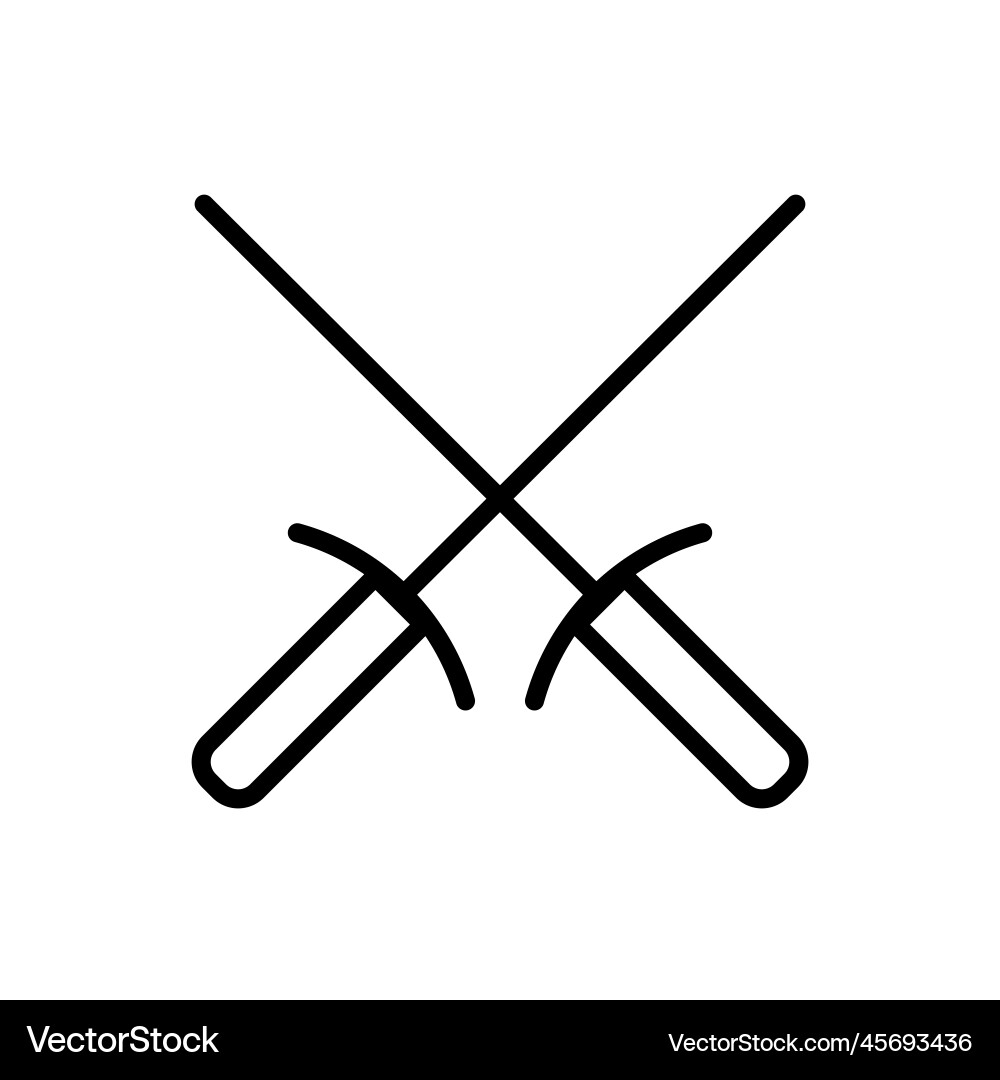 Duel icon line isolated on white background black Vector Image