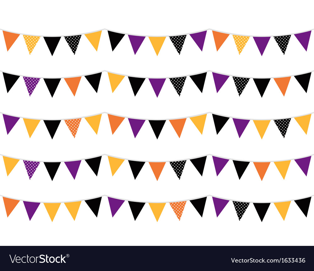 Halloween colorful bunting or flags Royalty Free Vector