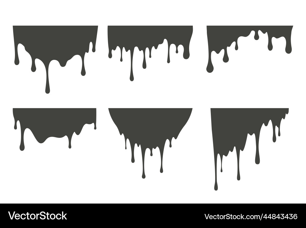Melted drips and liquid paint drops current Vector Image