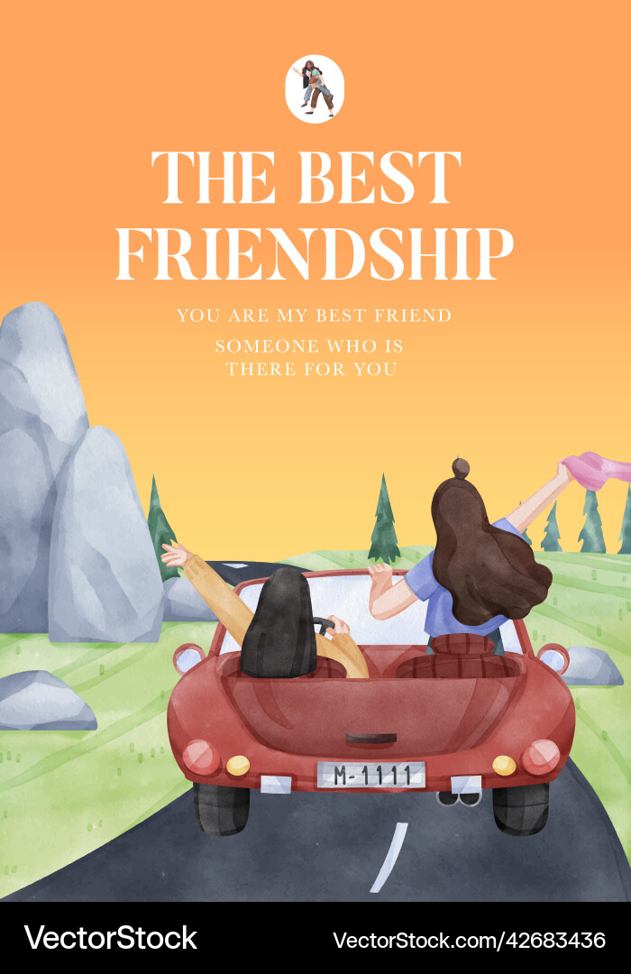 Poster template with friendship memories Vector Image