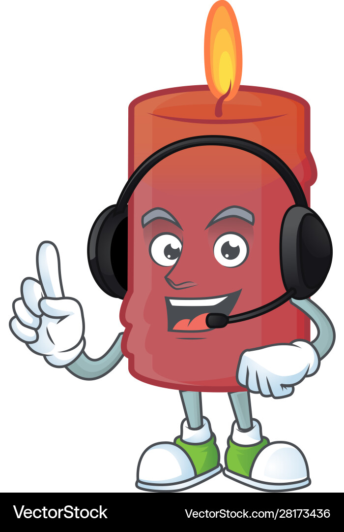 Red candle cute cartoon character design Vector Image