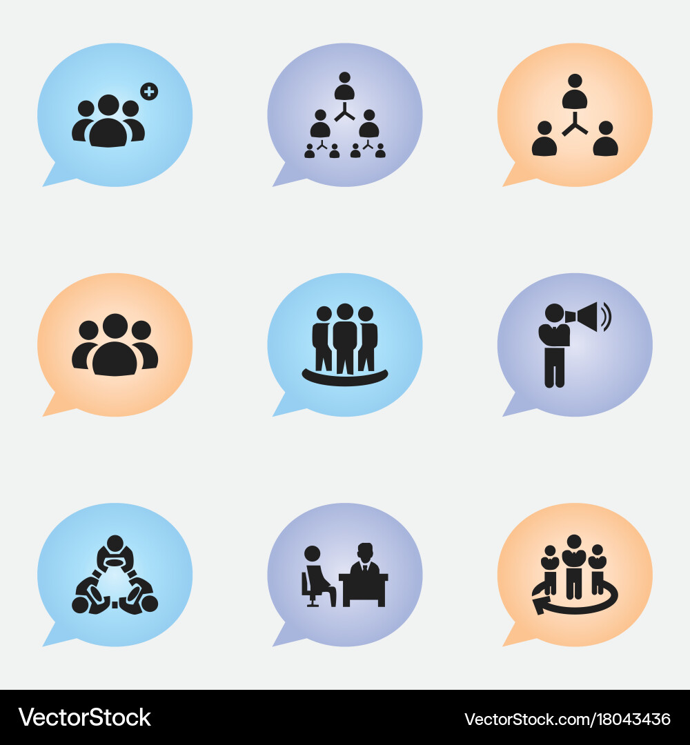 Set of 9 editable community icons includes Vector Image