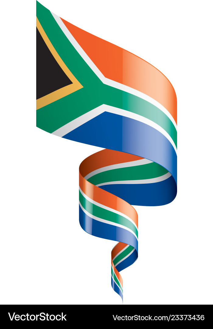 South africa flag on a white Royalty Free Vector Image
