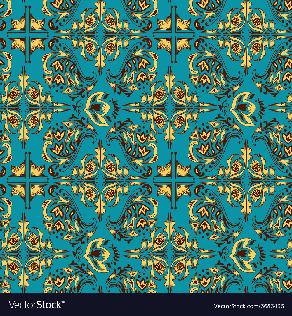 Turquoise arabic pattern Royalty Free Vector Image