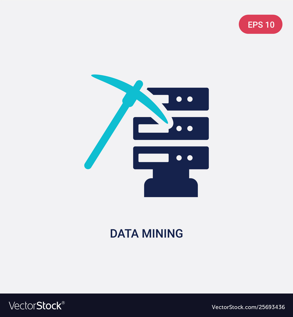 Two color data mining icon from artificial Vector Image