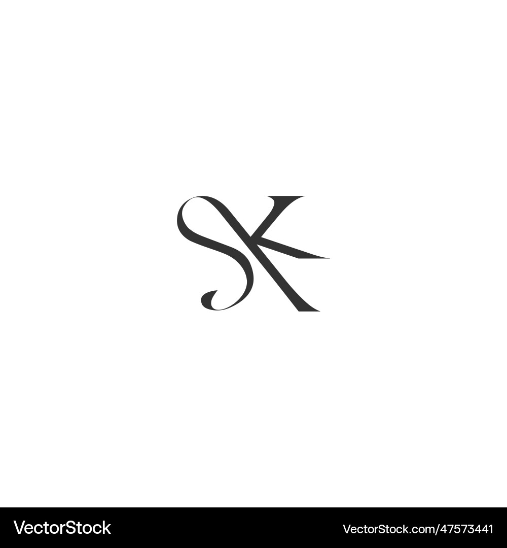 Alphabet letters monogram logo ks sk k Royalty Free Vector