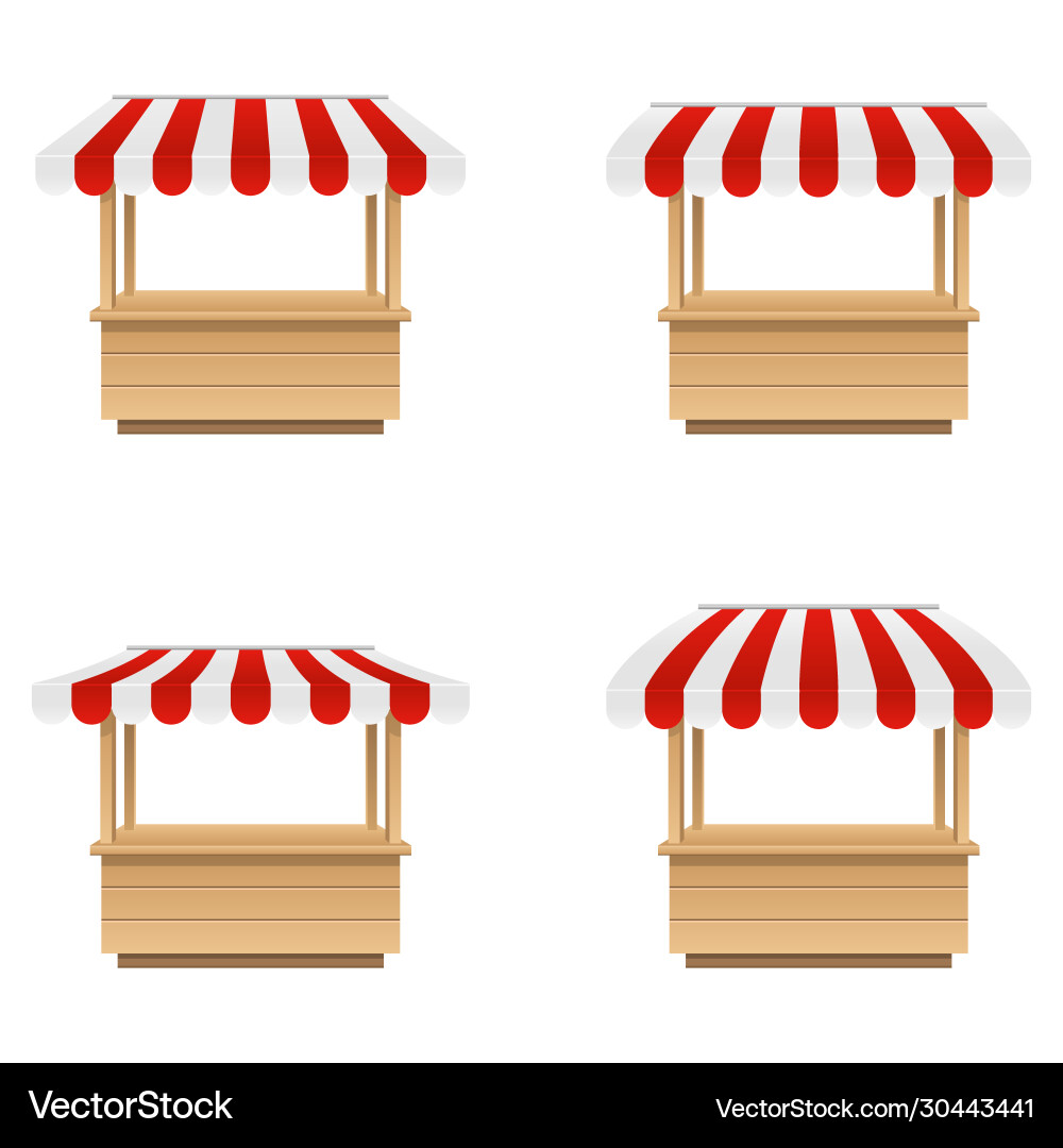Empty market stall Royalty Free Vector Image - VectorStock