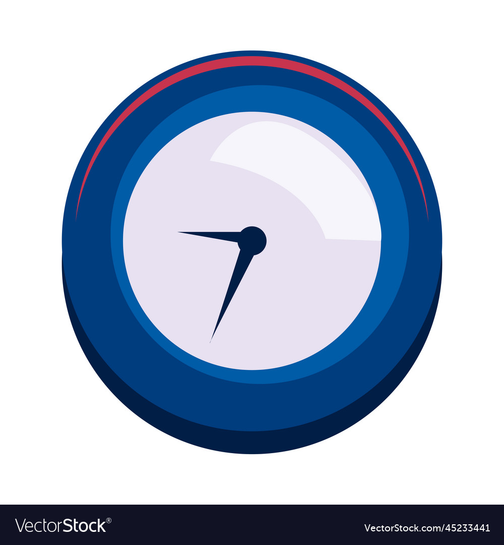 Flat blue clock Royalty Free Vector Image - VectorStock