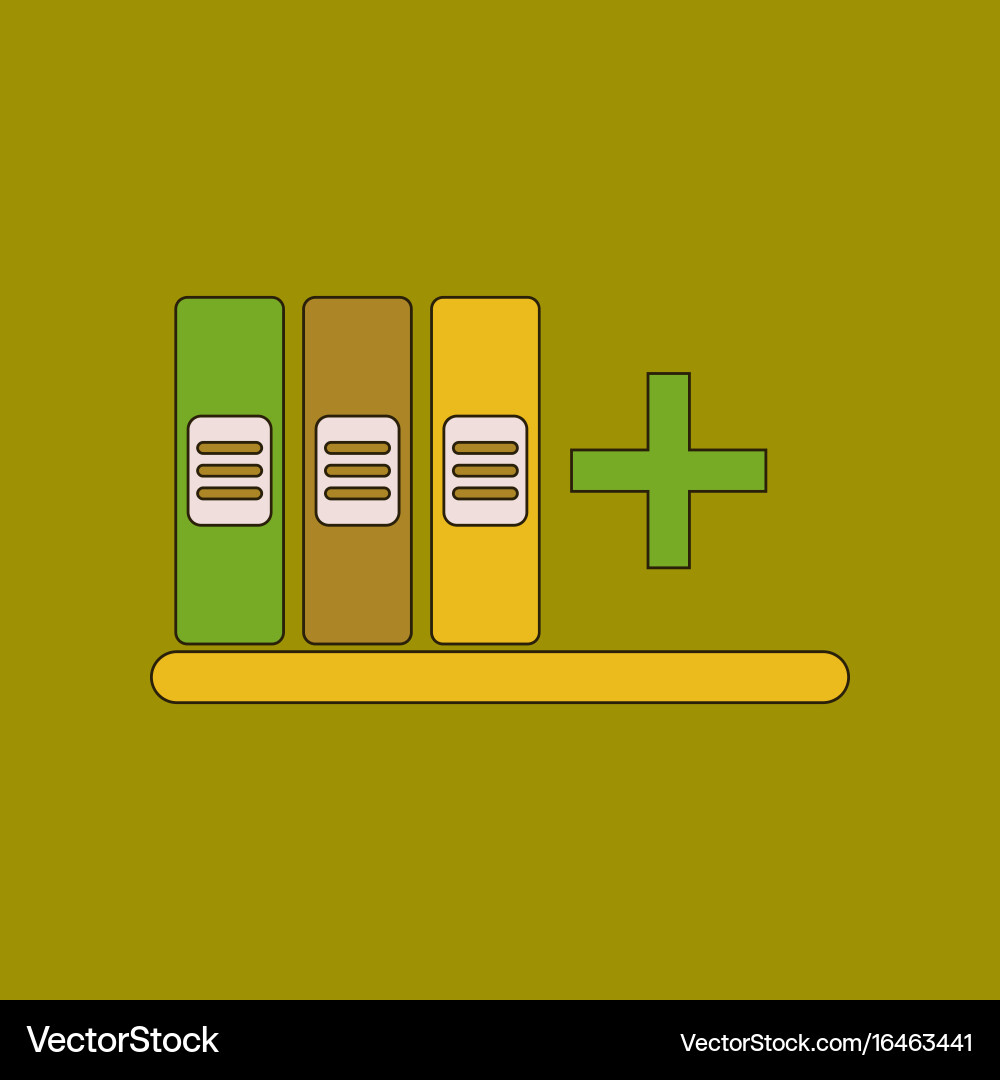 Flat icon thin lines shelf folder Royalty Free Vector Image