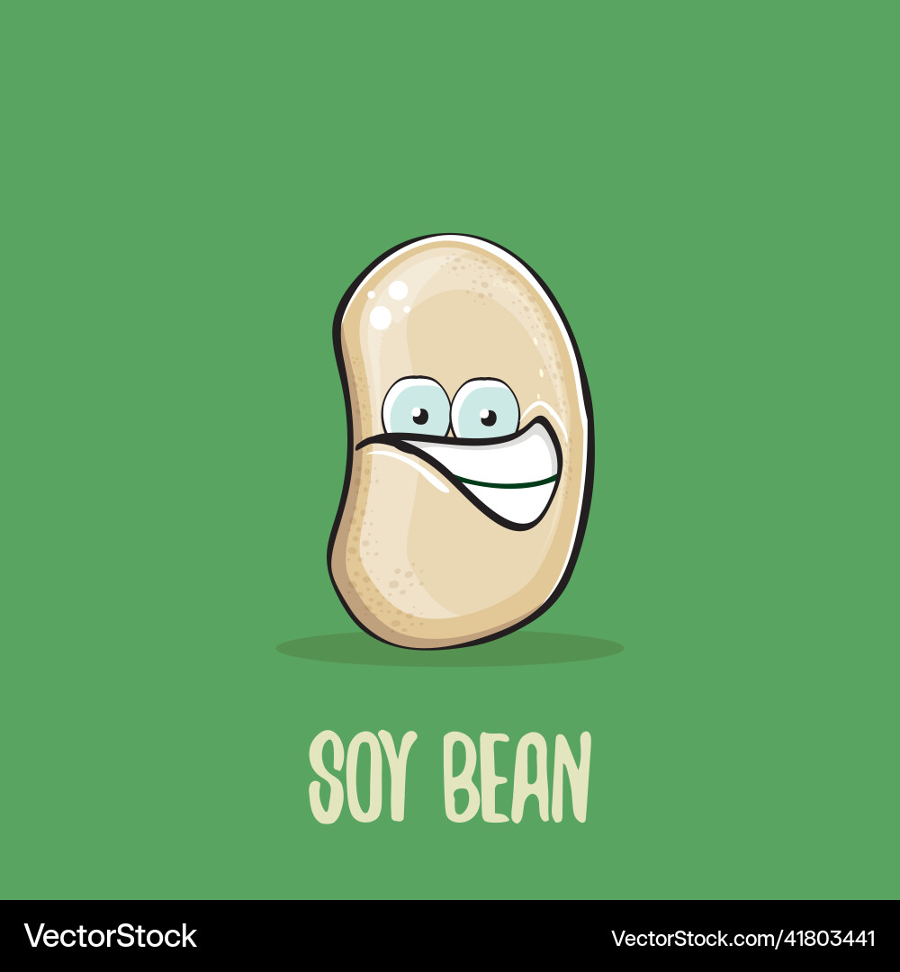 Funny cartoon cute soybean character Royalty Free Vector