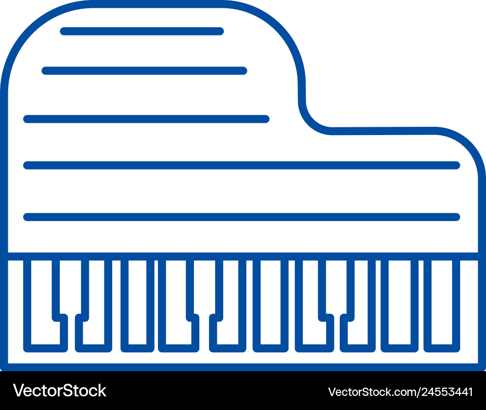 Grand piano line icon concept piano flat Vector Image