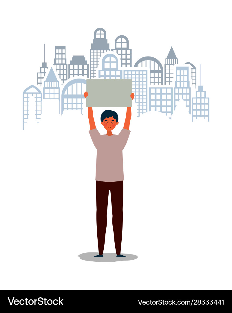 Man protesting for human rights design Royalty Free Vector