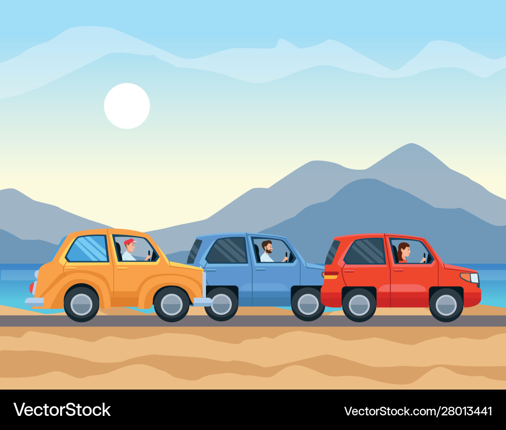 People driving cars design Royalty Free Vector Image