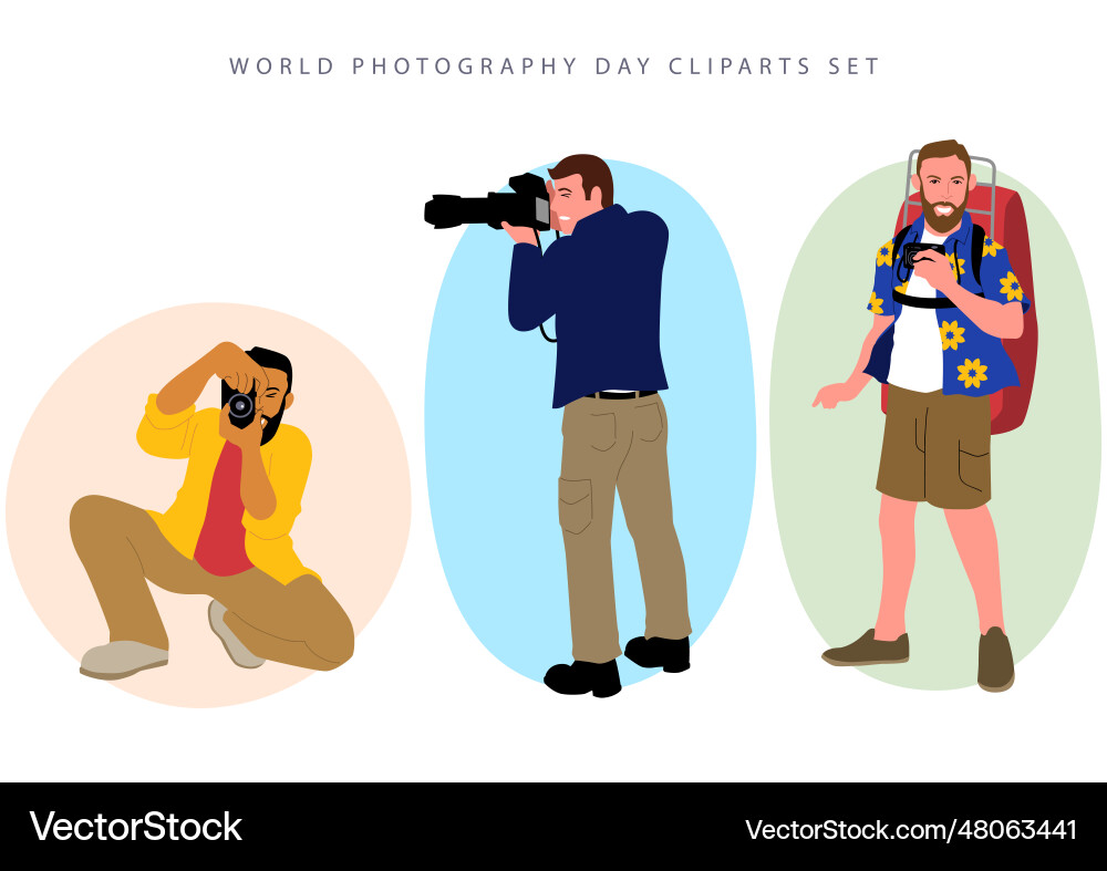 People use different types of cameras in Vector Image