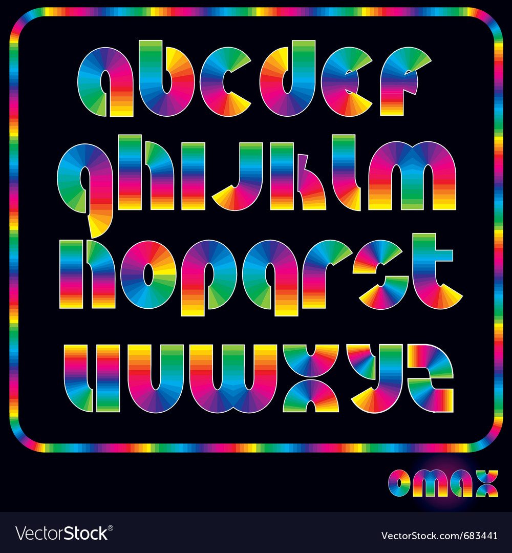 Retro neon alphabet Royalty Free Vector Image - VectorStock