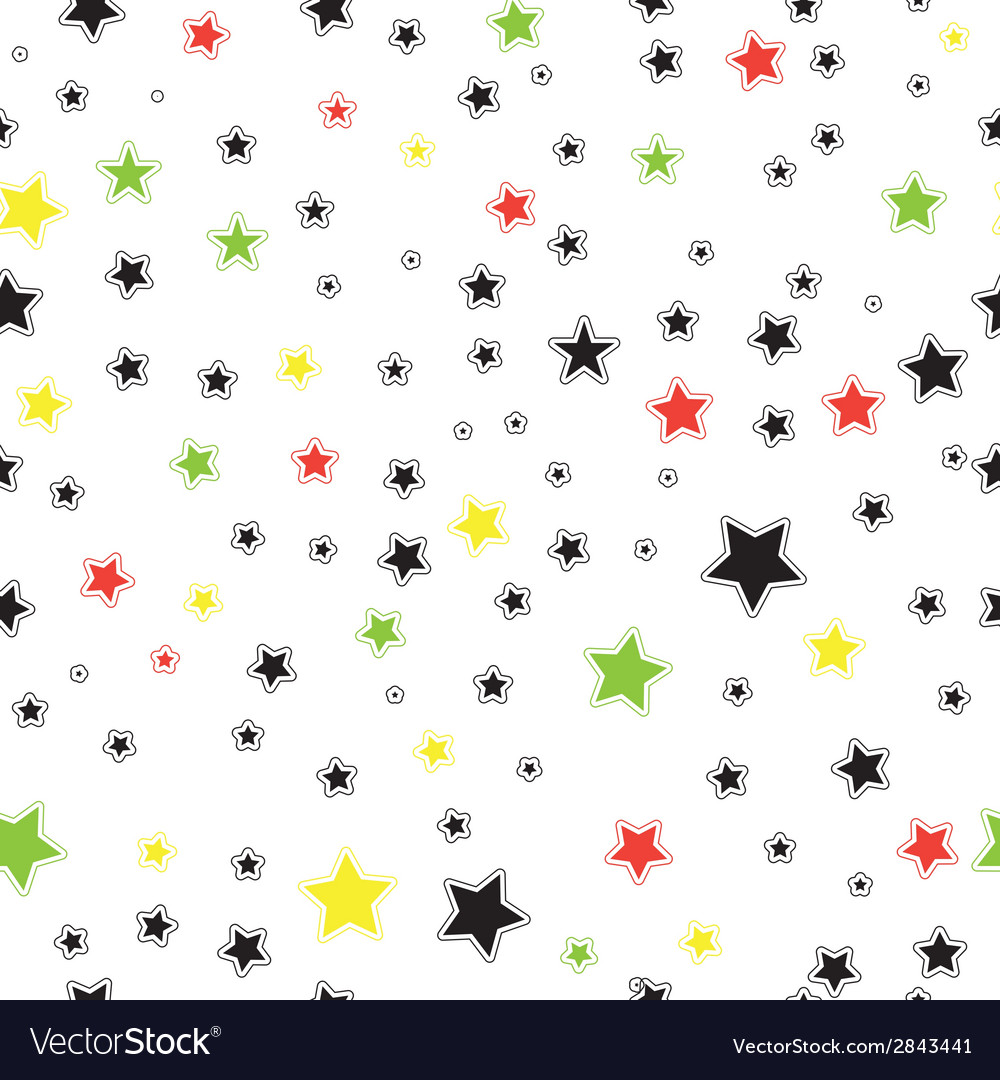 Seamless Star Monochrome Background Template Vector Image