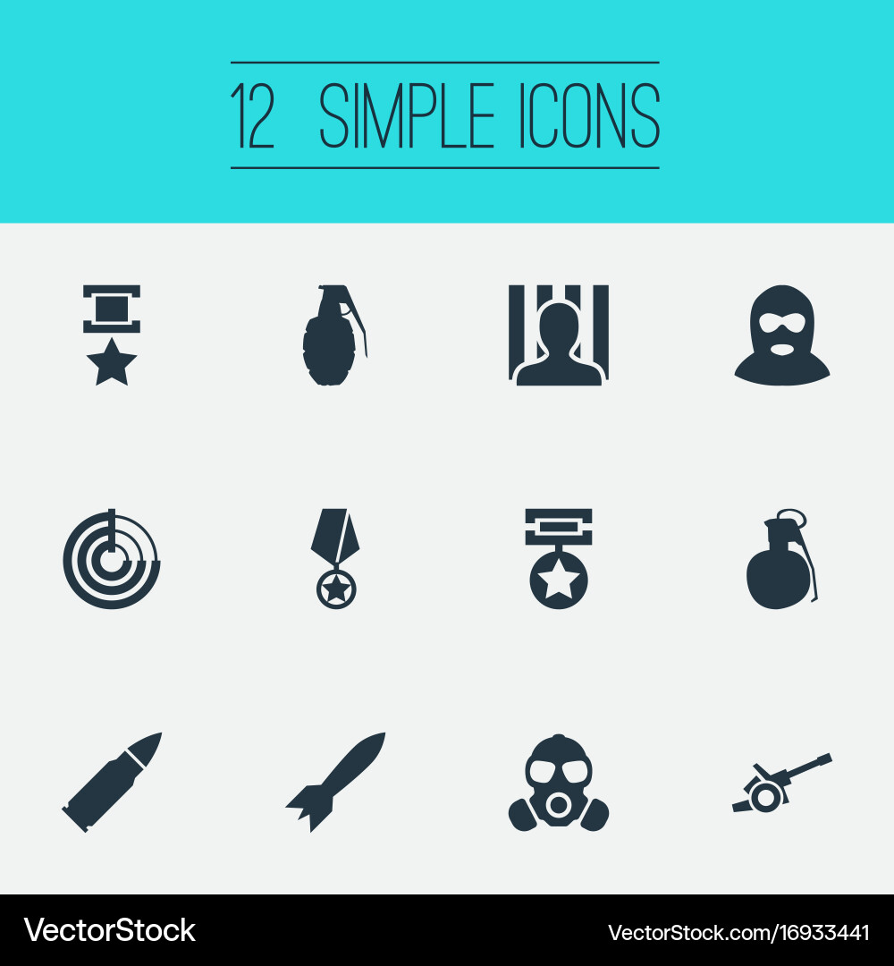 Set of simple conflict icons Royalty Free Vector Image