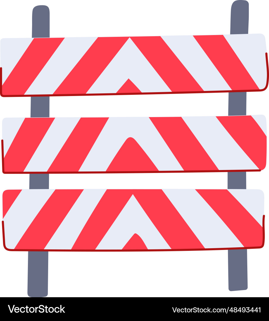 Sign road barrier cartoon Royalty Free Vector Image