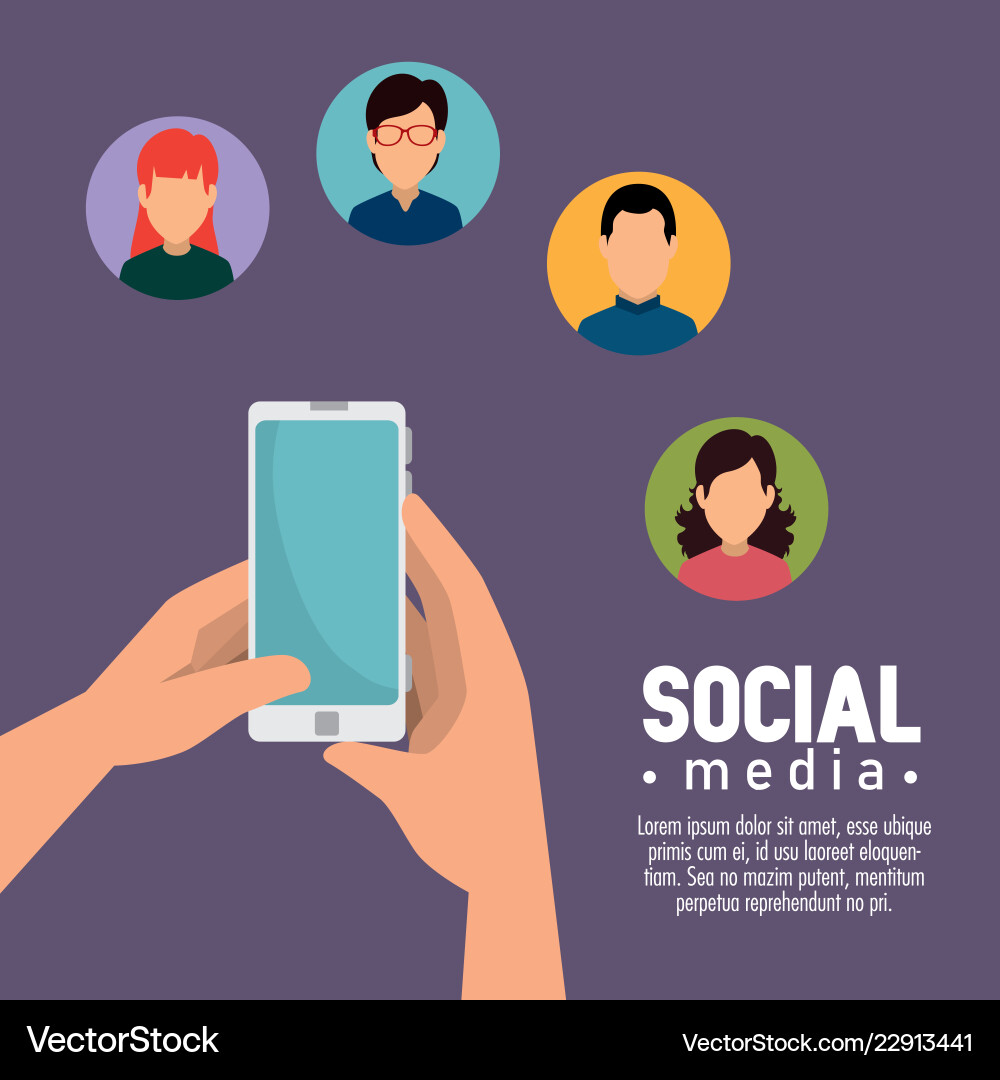 Smartphone technology in the hands to social Vector Image