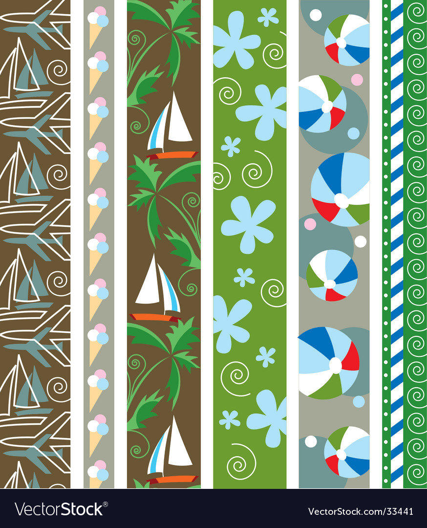 Travel elements border Royalty Free Vector Image