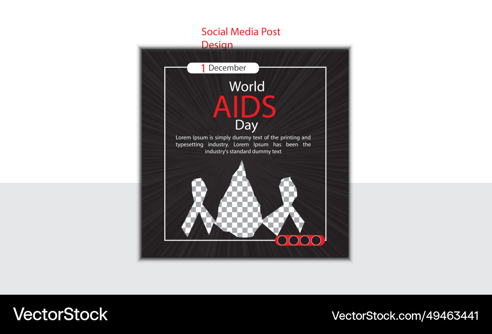 World aids day social media post design Royalty Free Vector