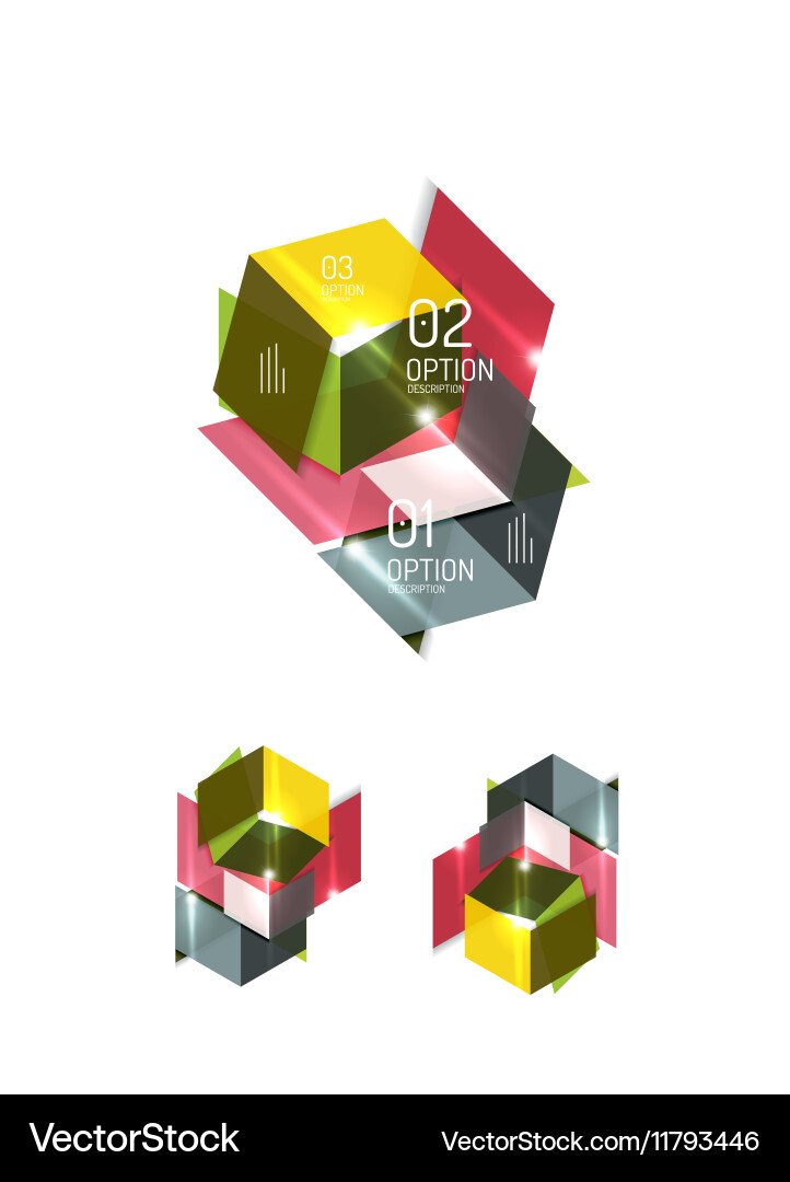 Abstract paper geometric infographic templates Vector Image