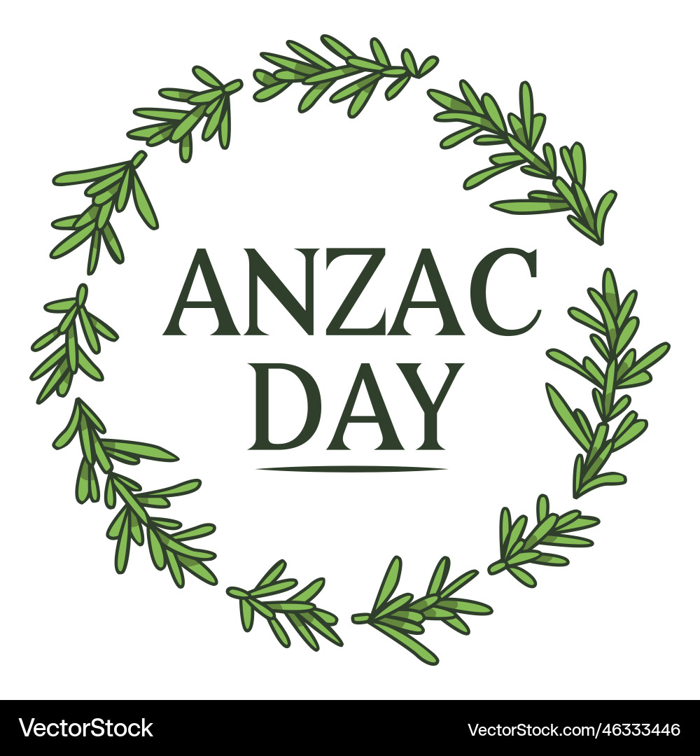 Anzac day sign color stroke Royalty Free Vector Image