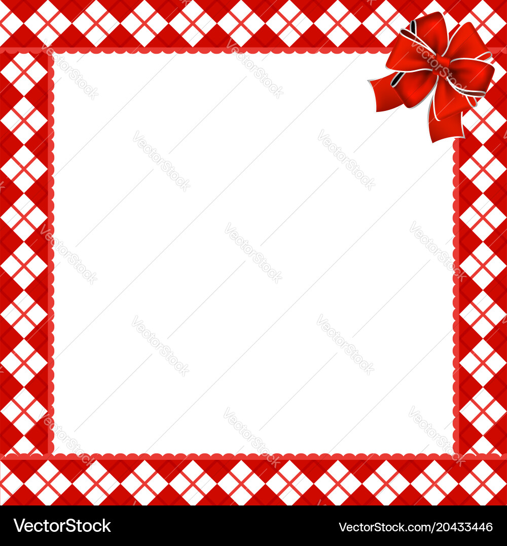 Cute christmas or new year frame with red Vector Image