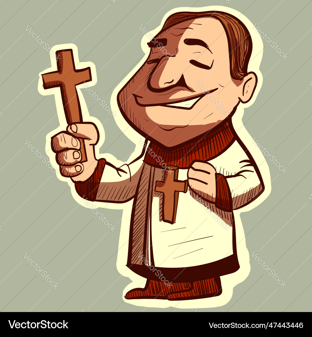 Digital of a catholic priest Royalty Free Vector Image