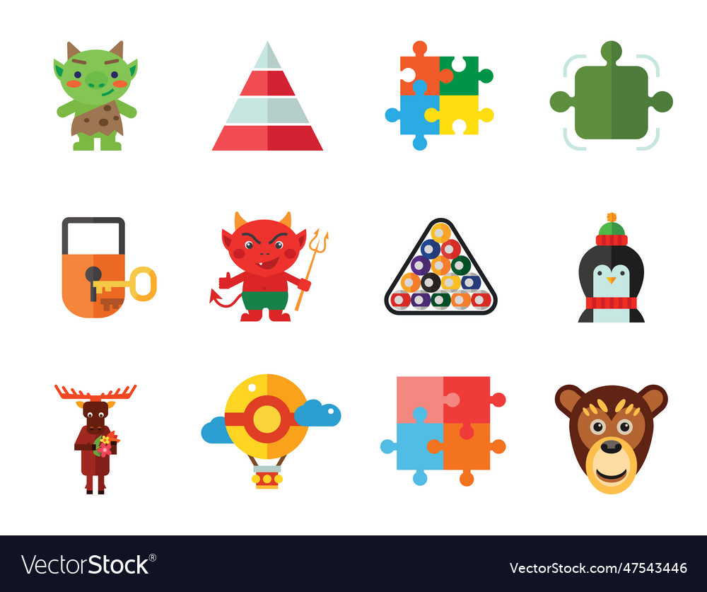 Gamification icon set Royalty Free Vector Image