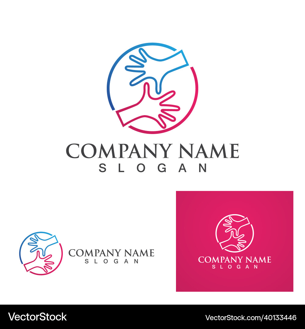 Hand child logo and symbol eps10 Royalty Free Vector Image