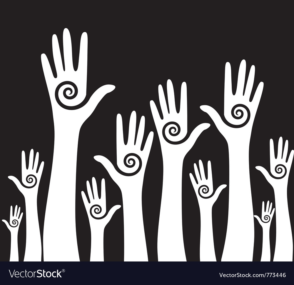 Hands up background Royalty Free Vector Image - VectorStock