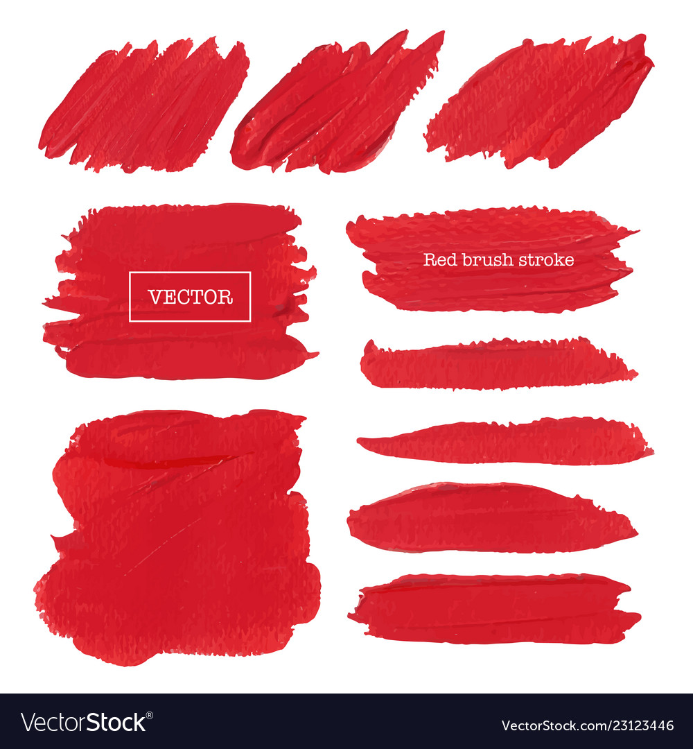 Red brush stroke isolated on white background Vector Image