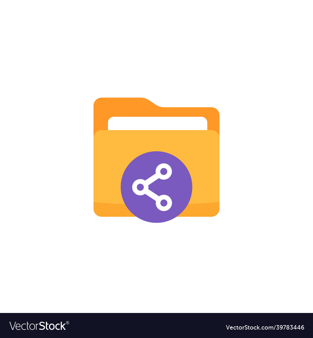 Shared folder icon on white Royalty Free Vector Image
