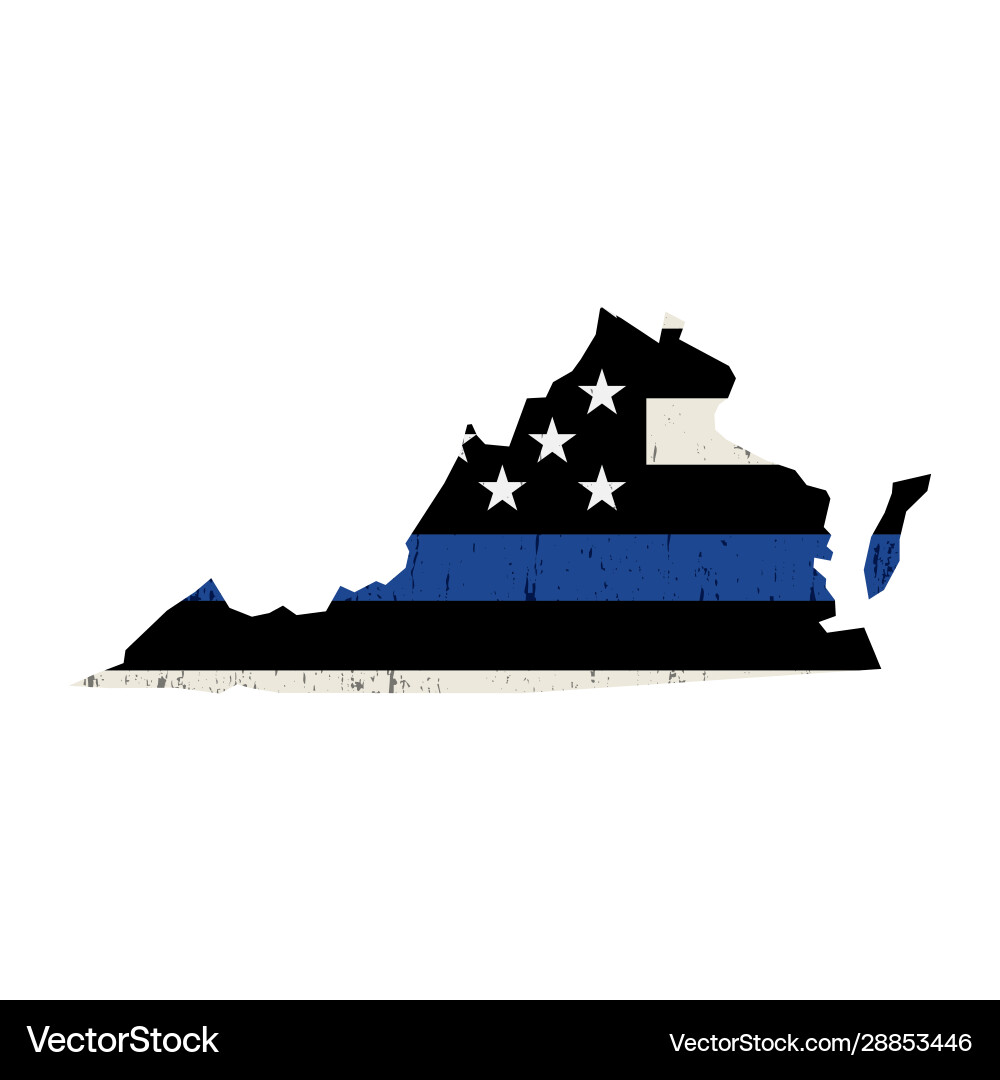State virginia police support flag Royalty Free Vector Image