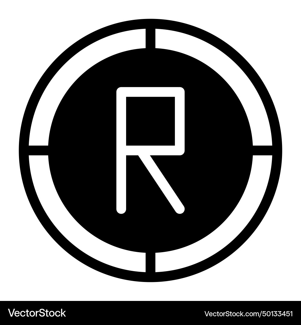 African rand coin icon flat design graphic Vector Image