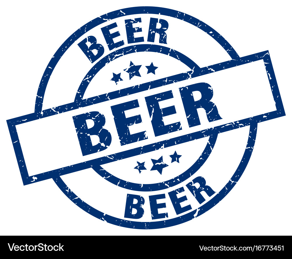 Beer blue round grunge stamp Royalty Free Vector Image
