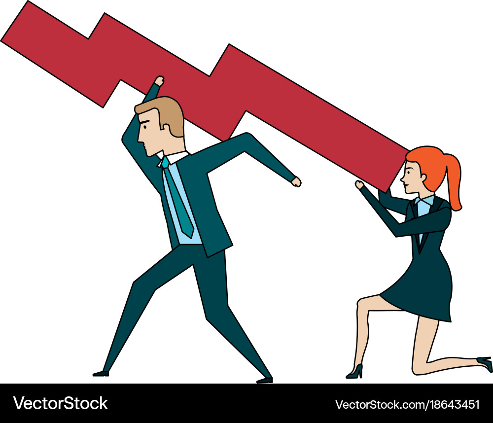 Businesspeople with statistic arrow avatars Vector Image